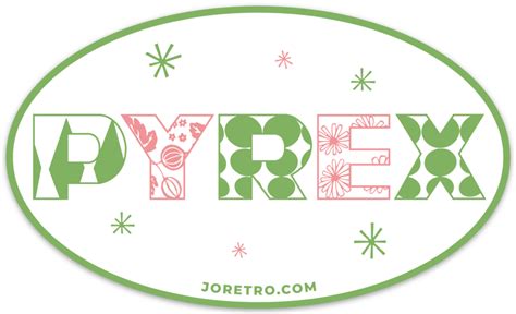 Pyrex Decal Sticker Green Pink Joretro Vintage Market