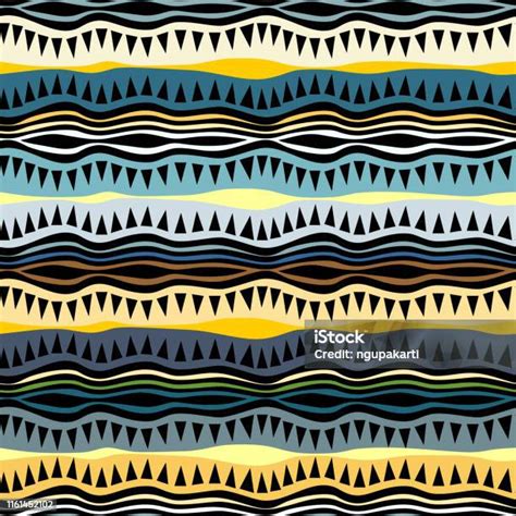 원활한 인종과 부족 패턴 Handmade 가로 줄무늬 당신의 섬유에 대한 트렌디 한 디자인 인쇄 디자인에 대한 스톡 벡터 아트 및 기타 이미지 Istock