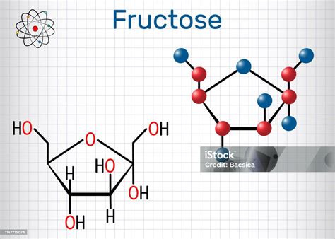果糖 Αd果糖分子迴圈形式結構化學式和分子模型籠子裡的紙向量圖形及更多分子圖片 分子 分子結構 化學 Istock