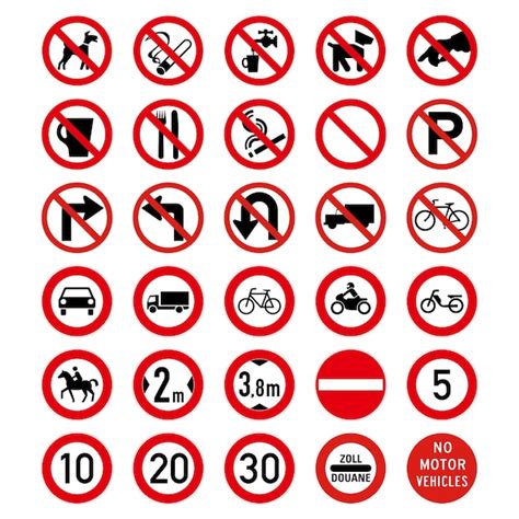 Premium Vector Free Vector Traffic And Prohibition Signs