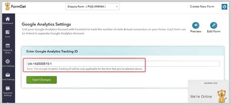Track Form Google Analytics Integration FormGet