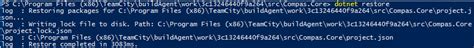 msbuild building dotnet core please run dotnet restore to generate