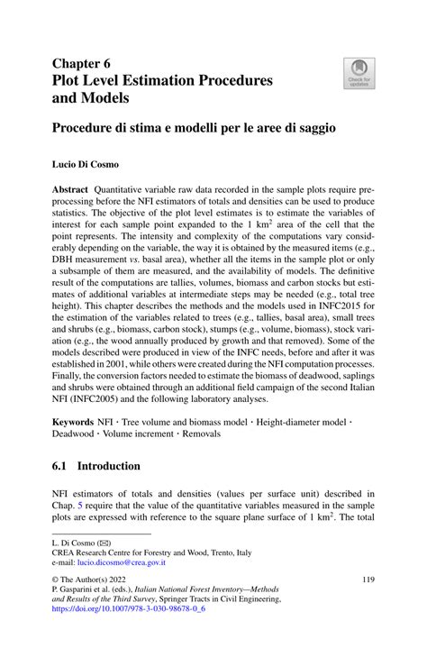 Pdf Plot Level Estimation Procedures And Models