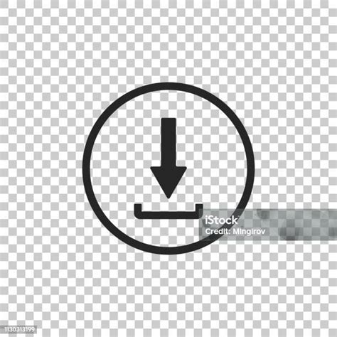 투명 한 배경에 고립 아이콘을 다운로드 합니다 업로드 버튼 로드 기호입니다 아래로 화살표 지점입니다 평면 디자인입니다 벡터