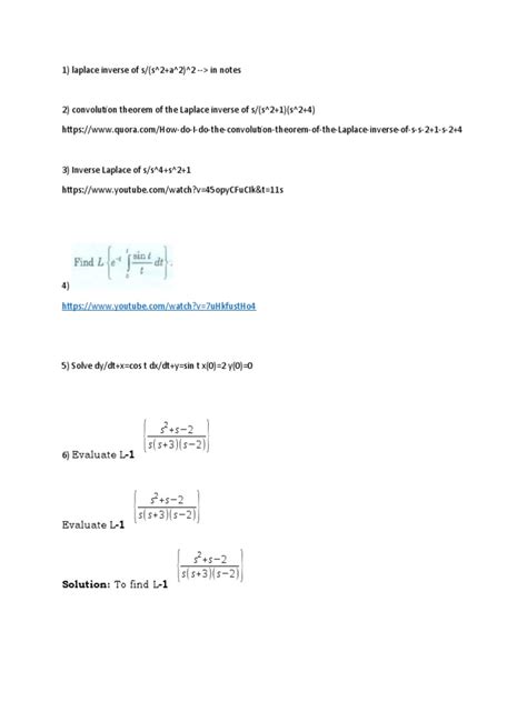 S S 2 S S 3 S 2 Evaluate L 1 Pdf Laplace Transform Mathematical Relations