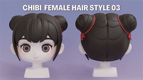 Chibi Female Hair Style 3 Blender Market