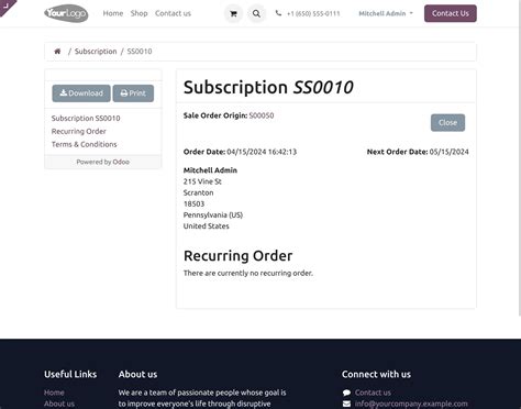 User Manual Of Odoo Website Subscribe And Save Odoo Sns