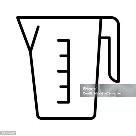 주방 계량 컵 아이콘입니다 측정 스케일이있는 용기 화학 실험용 비커 오븐에 굽기에 대한 스톡 벡터 아트 및 기타 이미지 오븐에 굽기 작업 장비 규모 Istock