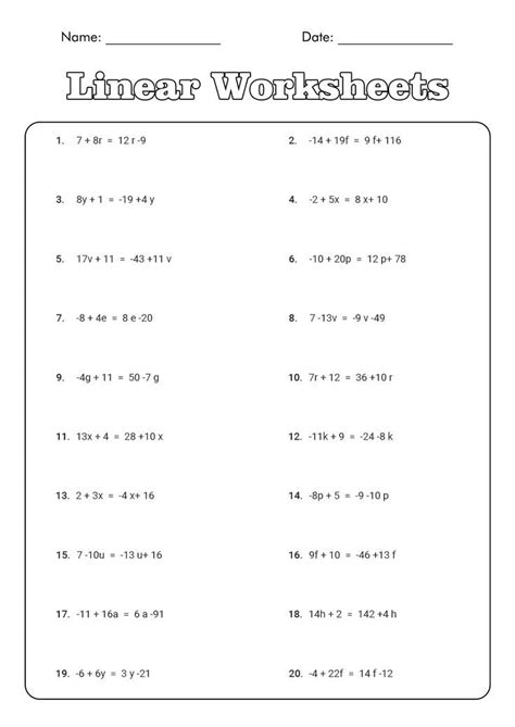 Hard Math Equations Worksheets Algebra Equations Worksheets