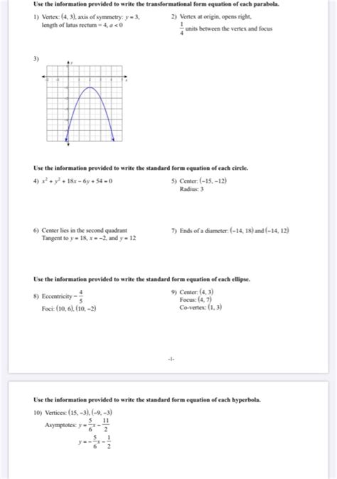 Solved Use The Information Provided To Write The