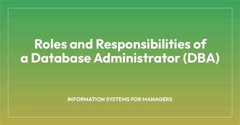 Roles And Responsibilities Of A Database Administrator Dba • Slm