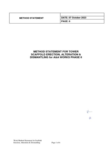 Method Statement Of Scaffolding Pdf Scaffolding Personal Protective Equipment