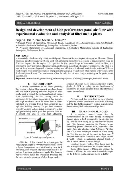 Design Optimization Of Sediment Water Filter Using Reverse Engineering