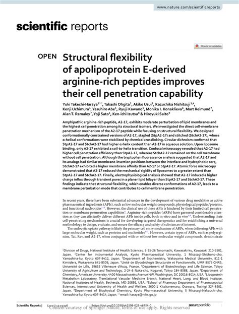 Pdf Structural Flexibility Of Apolipoprotein E Derived Arginine Rich