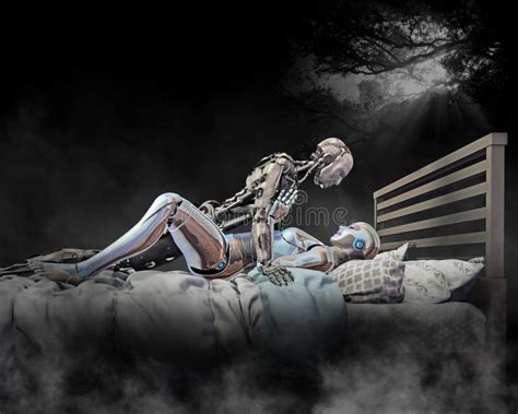 Robot Sex Love Romance Bed Stock Illustration Illustration Of Couple