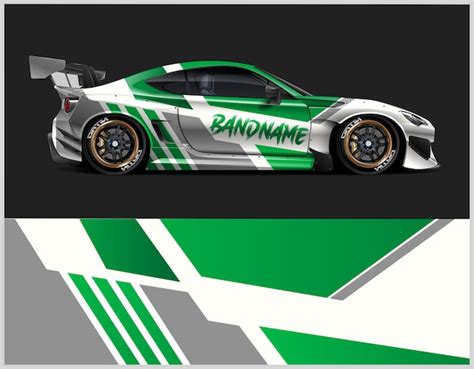 자동차 랩 디자인 또는 차량 경주 용 자동차 랠리 모험 프리미엄 벡터