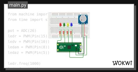 4 Leds Con Potenciometro Wokwi ESP32 STM32 Arduino Simulator