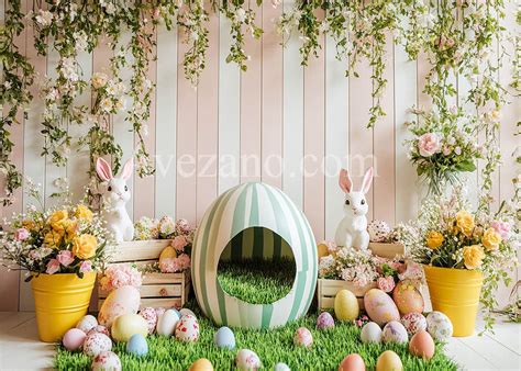 Avezano Spring Easter Grass And Eggs Photography Backdrop