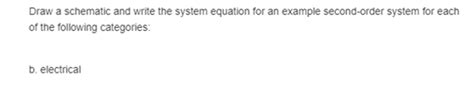 Solved Draw A Schematic And Write The System Equation For An Chegg Com
