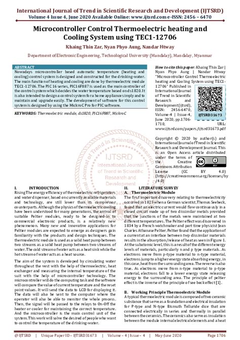 Pdf Microcontroller Control Thermoelectric Heating And Cooling System