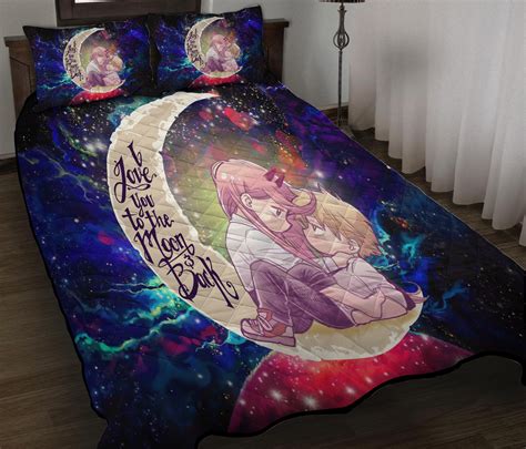 Chainsaw Man Denji X Power Love You To The Moon Galaxy Quilt Bed Sets