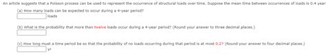 Solved N Article Suggests That A Poisson Process Can Be Used Chegg