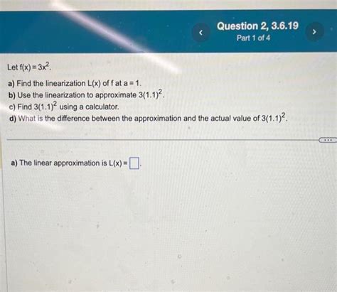 solved let f x 3x2 a find the linearization l x of f at
