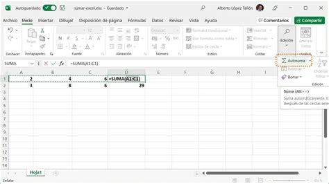 Cómo Hacer La Autosuma En Excel Office A Tope