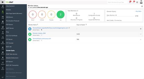 Supported Metrics For Domain Expiry Monitoring Online Help Site24x7