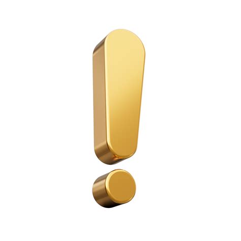 3d Gold Exclamation Mark 3d Illustration 30549100 Png