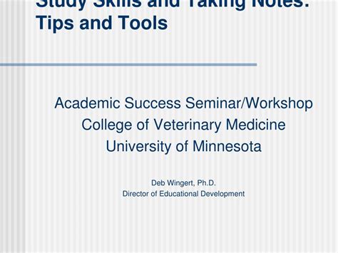 PPT Study Skills And Taking Notes Tips And Tools PowerPoint Presentation ID 1735086