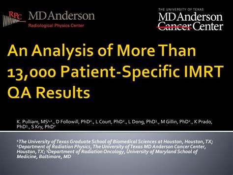 PPT An Analysis Of More Than 13 000 Patient Specific IMRT QA Results PowerPoint Presentation