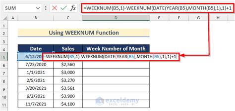 How To Convert Date To The Week Number Of The Month In Excel 5 Methods