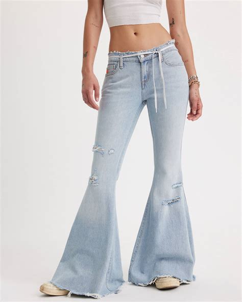 Levis® X Erl Womens Low Rise Flare Jeans Light Wash Levis® Us