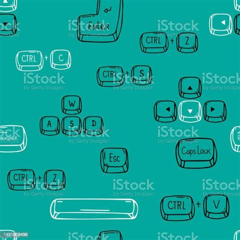 Computer Keyboard Background Seamless Abstract Vector Pattern Texture