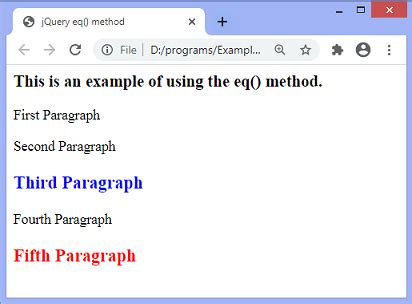 JQuery Eq Method Tpoint Tech