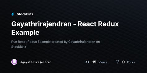 Gayathrirajendran React Redux Example Stackblitz