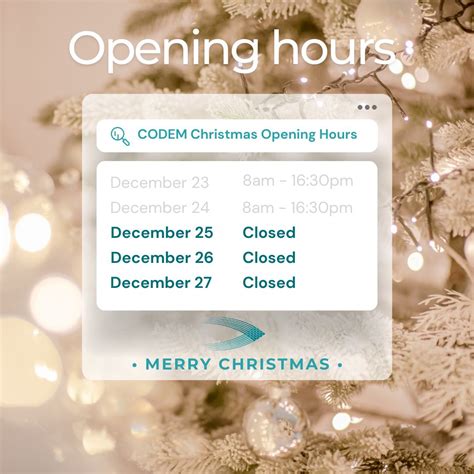 Codem Composites On Linkedin 🎄 Codem Christmas Opening Hours 🎄 Season