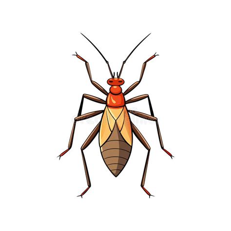 Detailed Illustration Of Assassin Bug In Color Stock Illustration