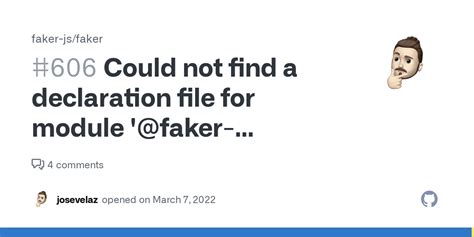 Could Not Find A Declaration File For Module Faker Jsfaker · Issue 606 · Faker Jsfaker