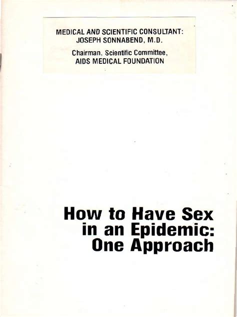 How To Have Sex In An Epidemic Pdf Hivaids Infection
