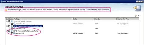 Installation Manager Missing Disks For Rpt Or Rft Installation