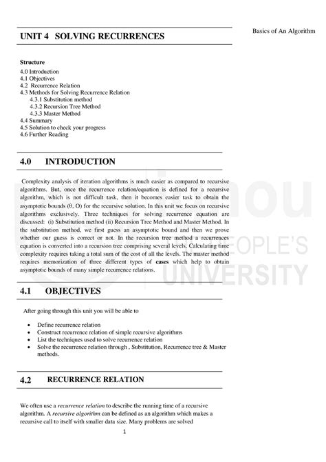 Unit 4 Design Analysis Basics Of An Algorithm Unit 4 Solving