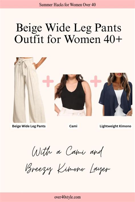 12 Effortless Wide Leg Pants Outfits For A Hot Summer Over 40