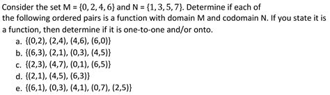 Solved Consider The Set M 0246 And N 1357