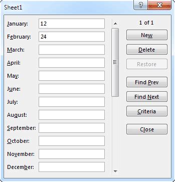 Microsoft Excel Tutorials Data Forms