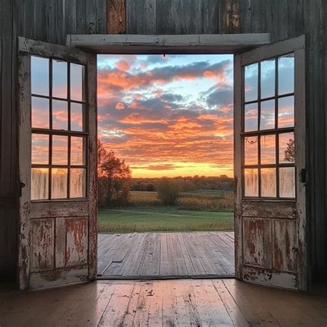 Free Sunset Through Doorway Image Sunset Barn Doorway Download At