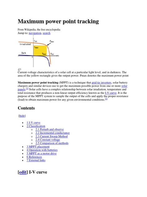 Maximum Power Point Tracking Energy Technology Energy Conversion
