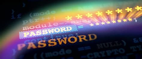 Abstract Password Input Field With Glowing Asterisks And Rainbow Lens