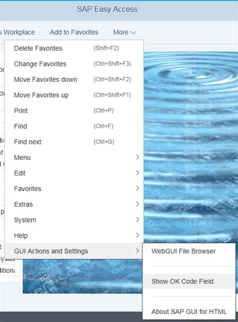 ok code is missing on sap gui for html belize theme
